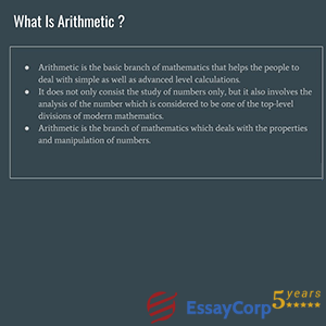 Arithmetic Assignment Help | Arithmetic Homework Help